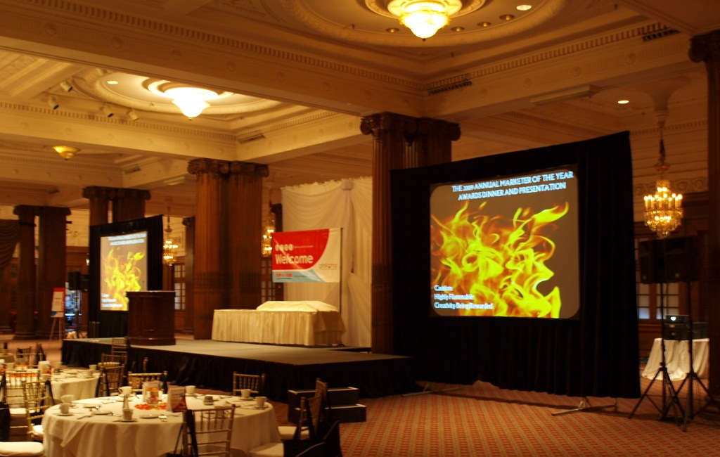 350'' Movie Screen fast fold projection screen front projection rear ...