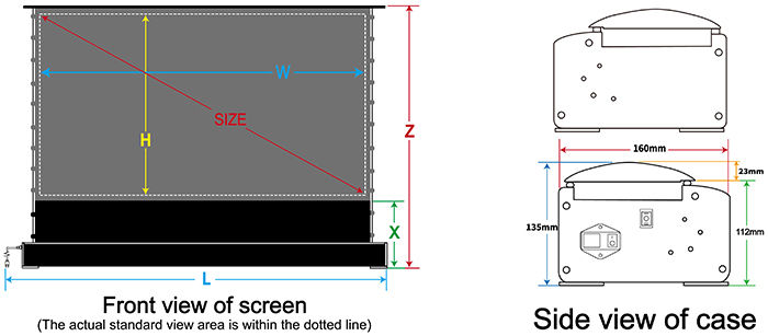 Electric Tension Floor Rising ALR Screen For UST Projectors 120" - Buy ...